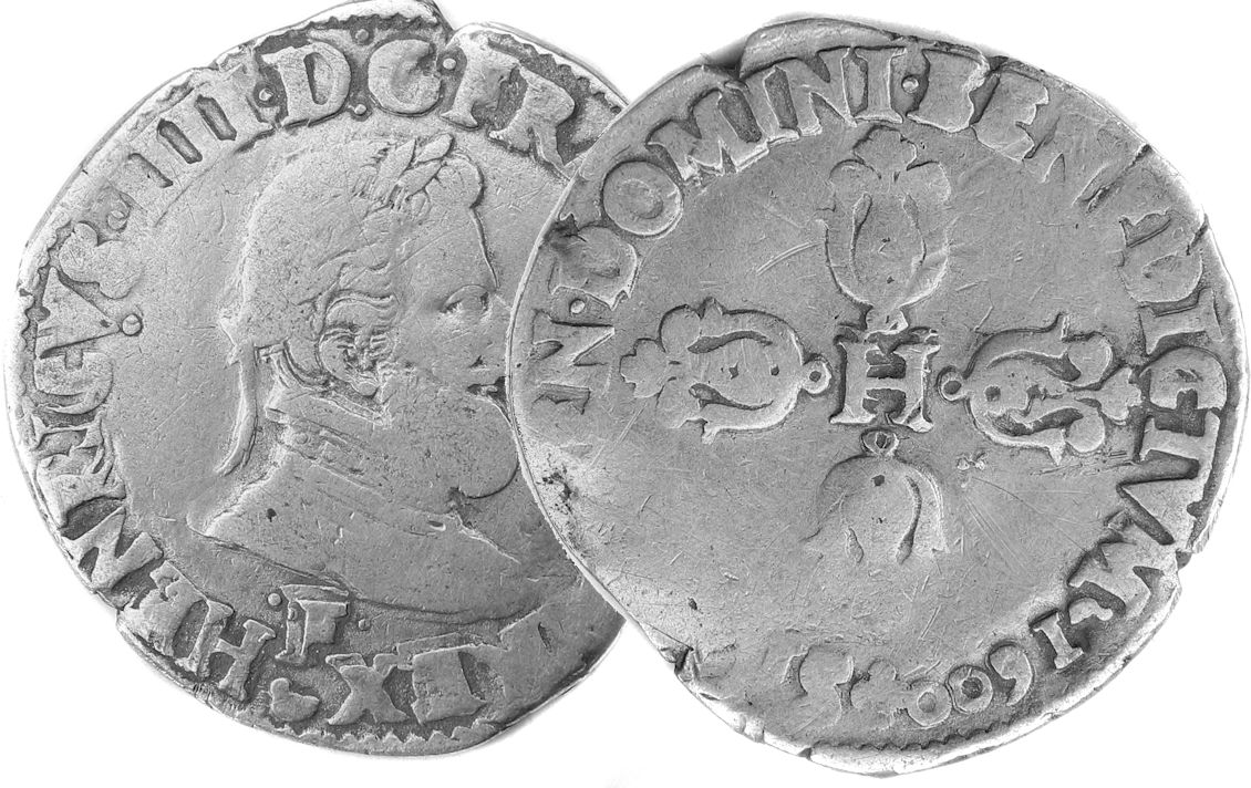 Monnaies royales d'Henri IV DEMI FRANC ANGERS 1600